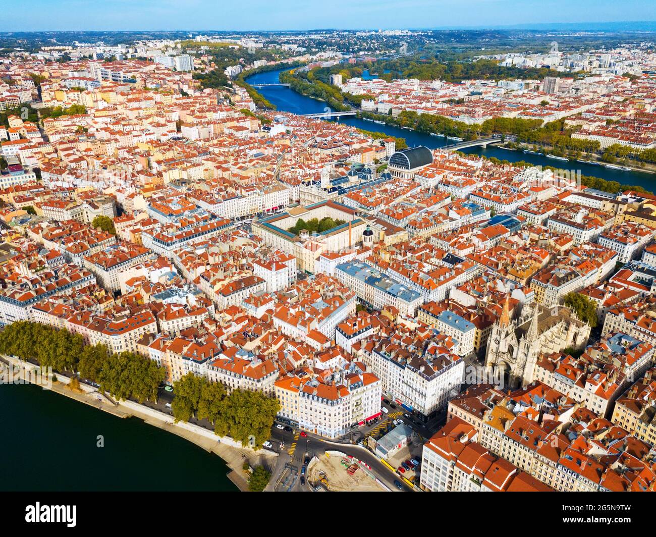 Rhône and saône aerial hi-res stock photography and images - Alamy