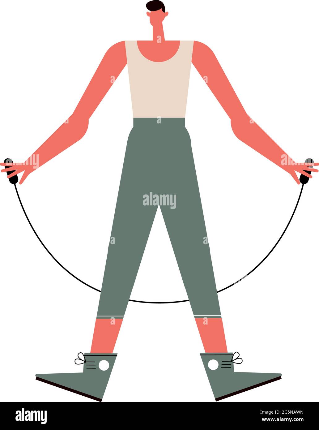 man jumping rope wellness activity Stock Vector Image & Art - Alamy