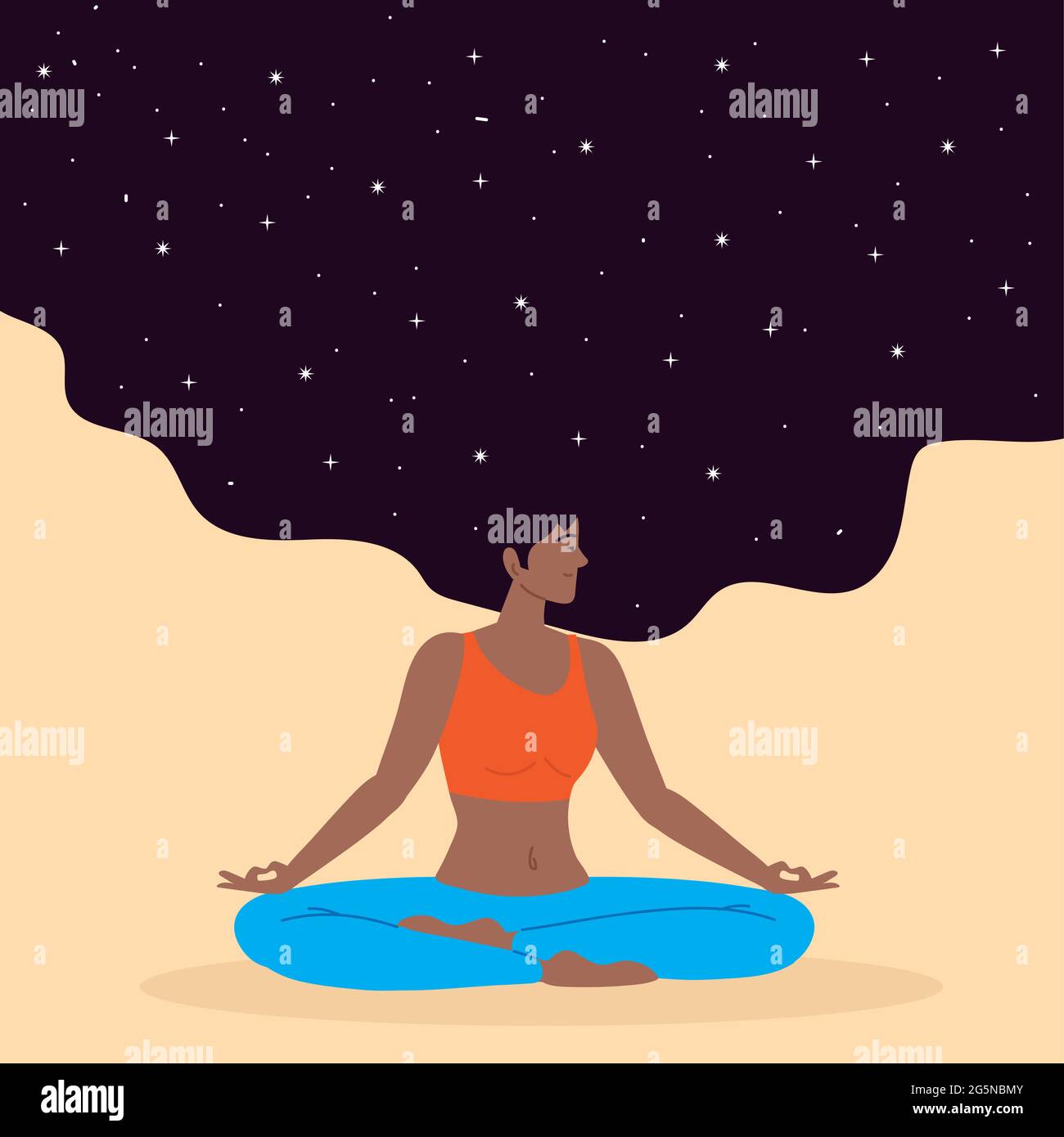 woman sits in lotus position Stock Vector Image & Art - Alamy