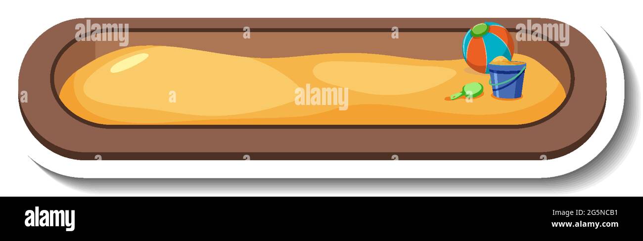 A sticker template with sandbox playground equipment illustration Stock ...
