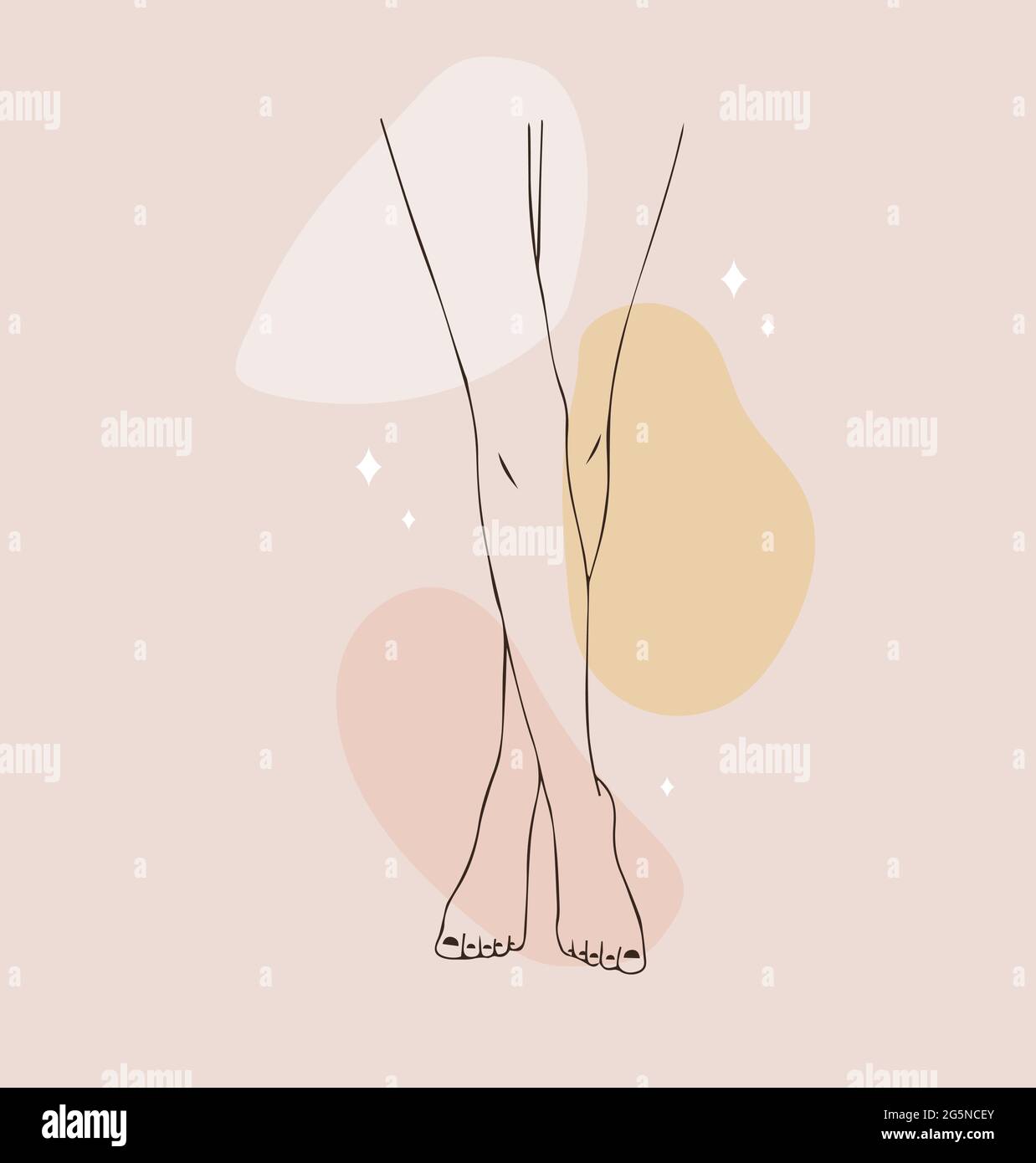 Laser epilation and cosmetology. Female smooth legs. Hair removal ...