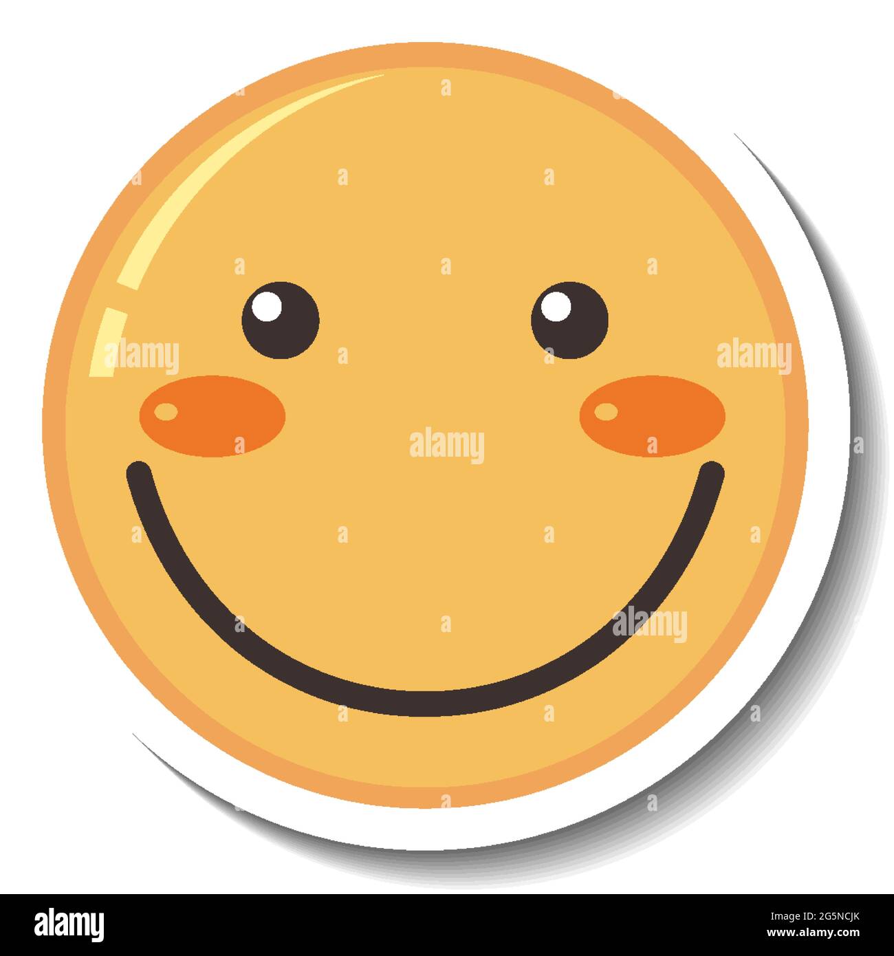 A sticker template with smile face emoji isolated illustration Stock ...
