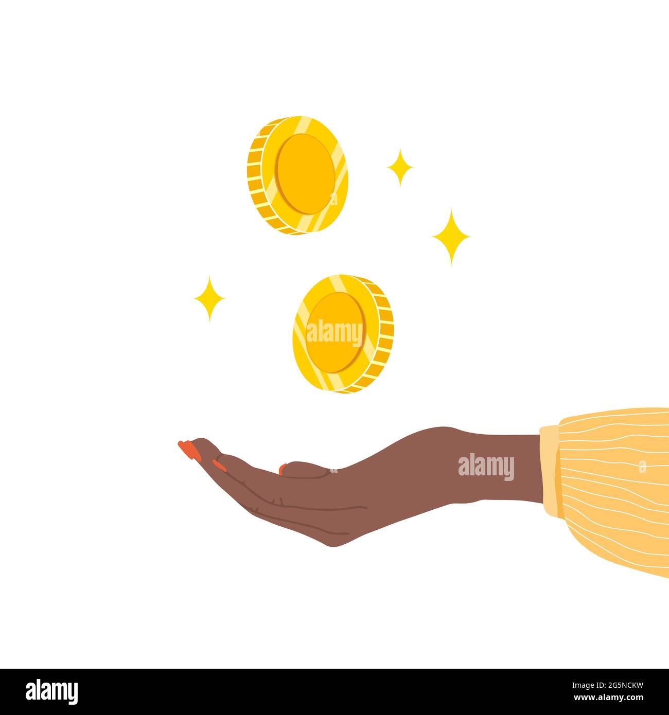 African hand holding money isolated Stock Vector Images - Alamy