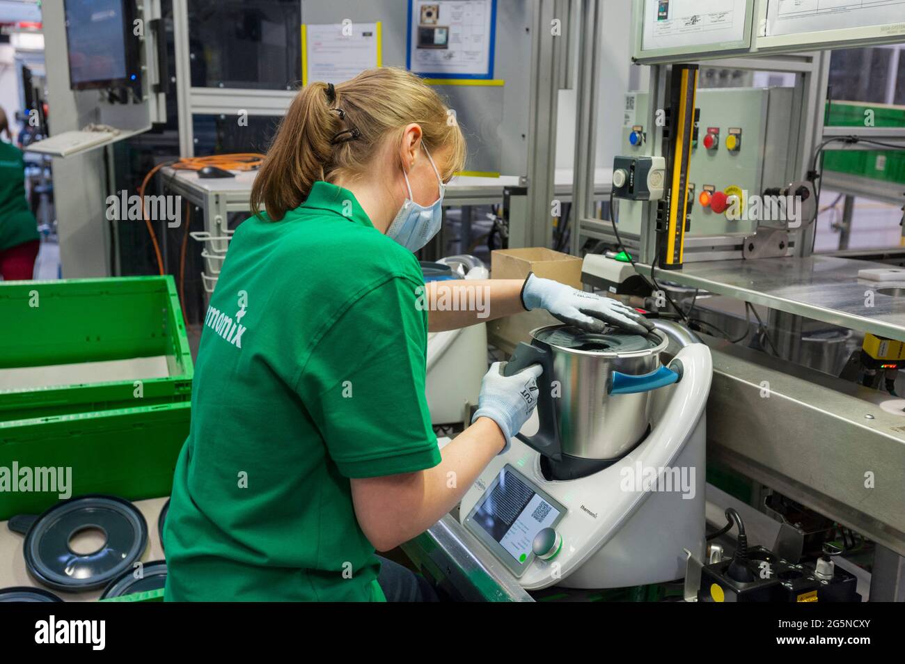 A general view of the Thermomix assembly line at the French factory of ...