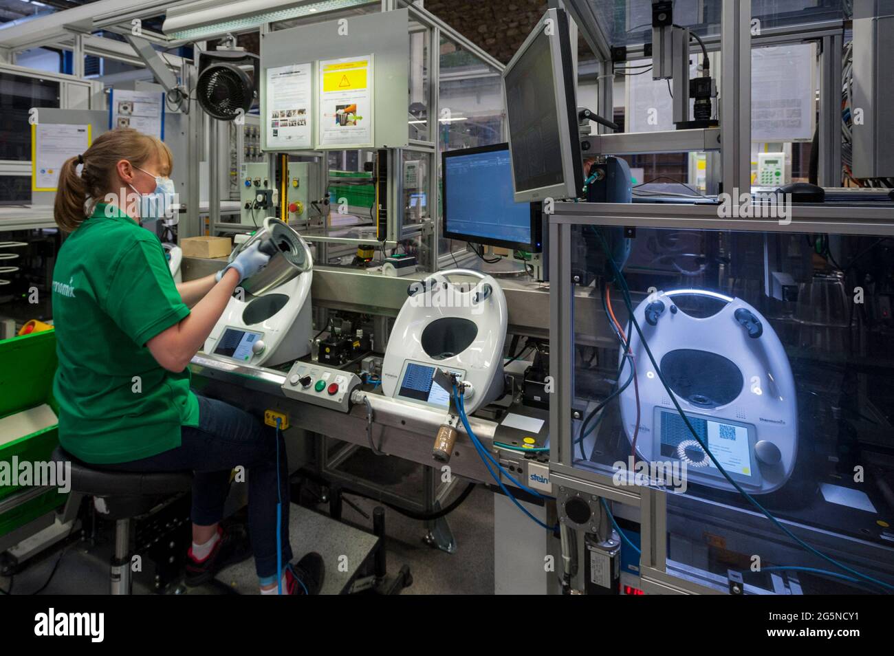 A general view of the Thermomix assembly line at the French factory of ...