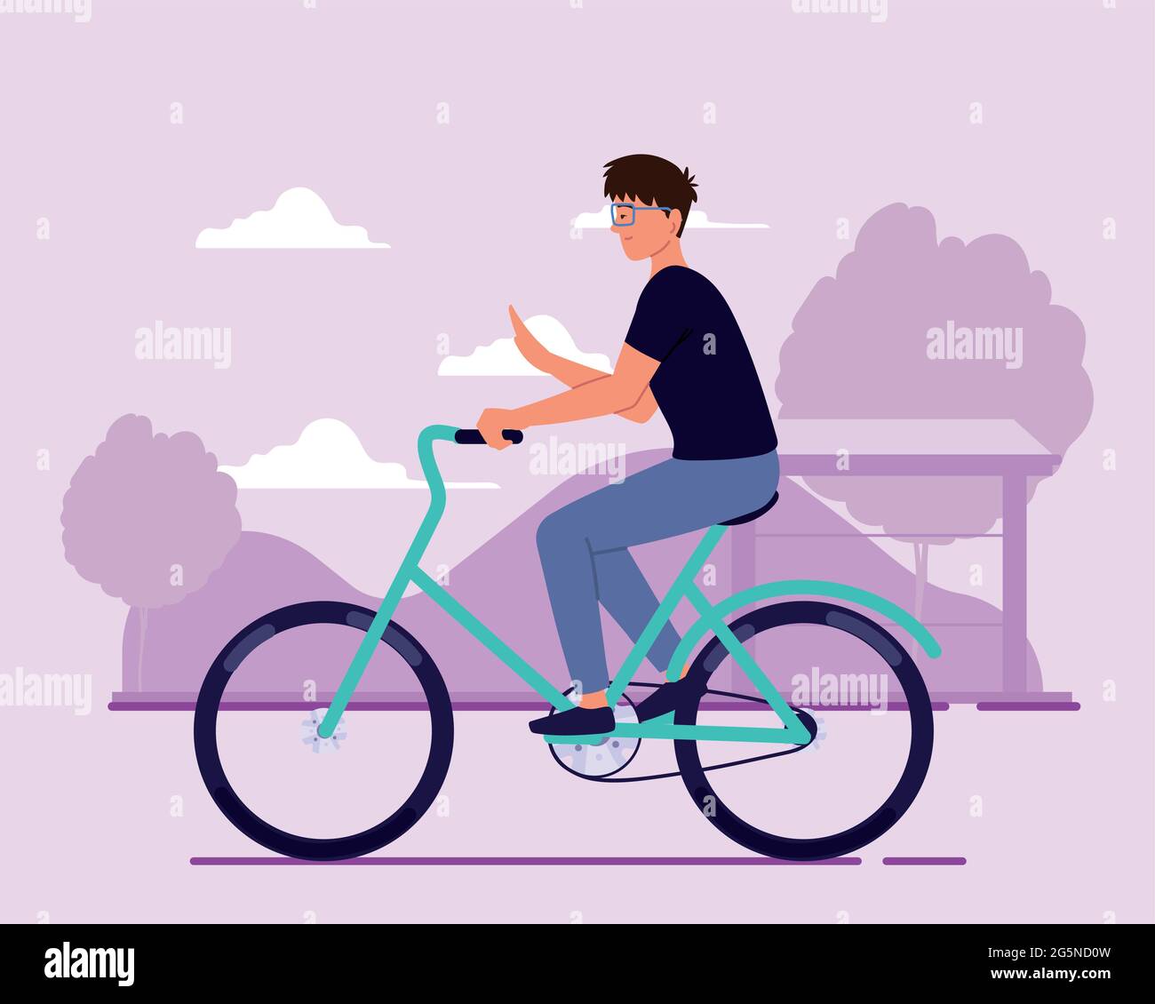 happy man on bicycle Stock Vector Image & Art - Alamy