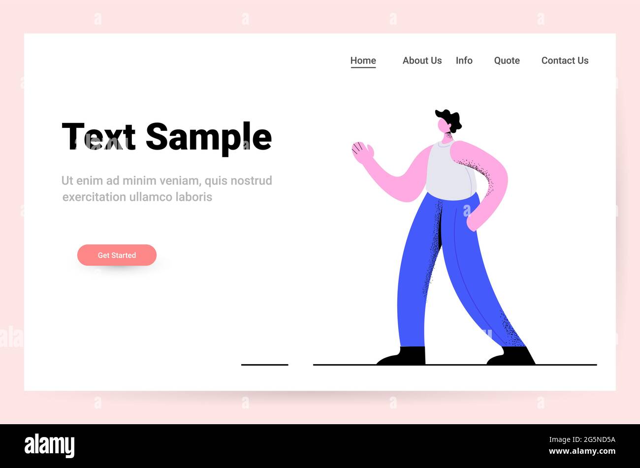 beautiful young man in casual clothes male cartoon character standing ...