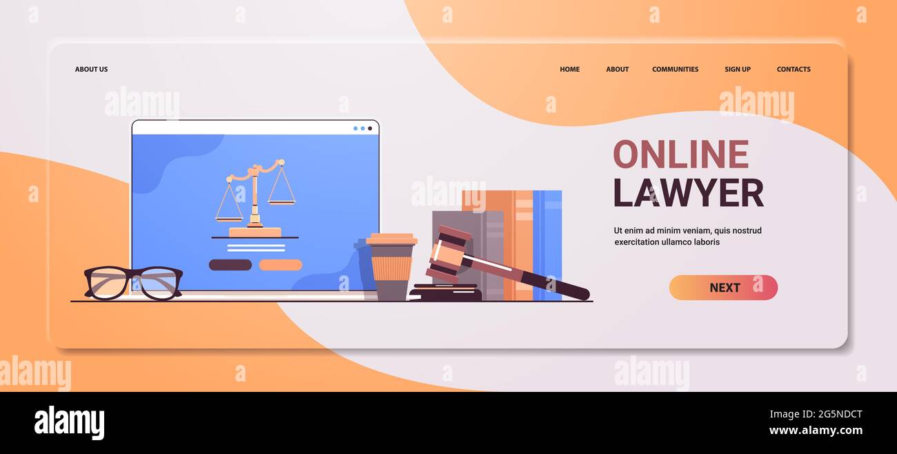 Laptop screen legal support concept Stock Vector Images - Alamy