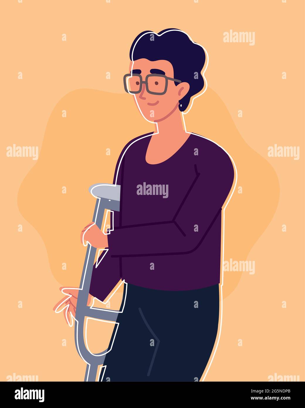 Portrait disabled young man Stock Vector Images - Alamy