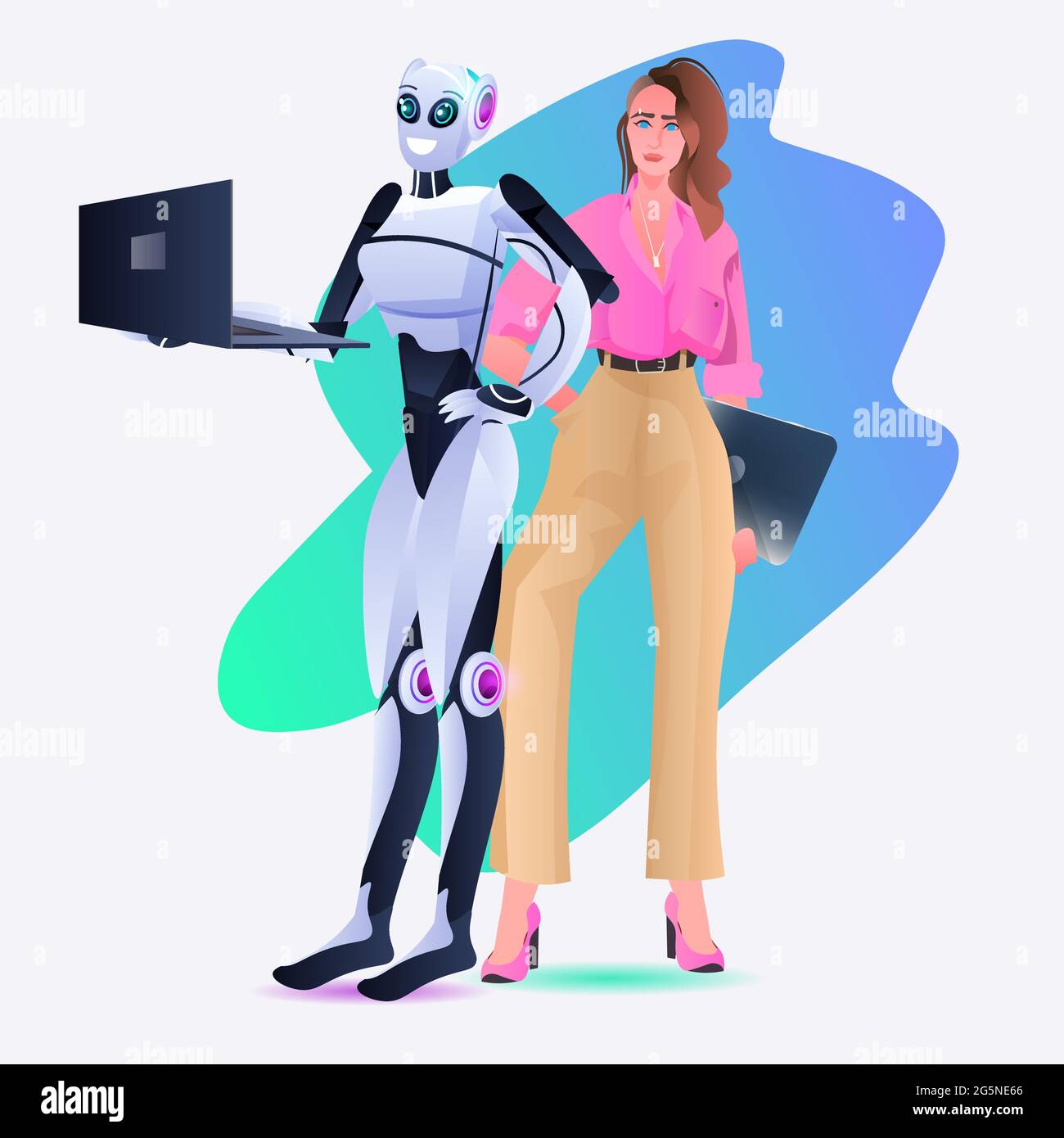 Artificial intelligence young woman Stock Vector Images - Alamy