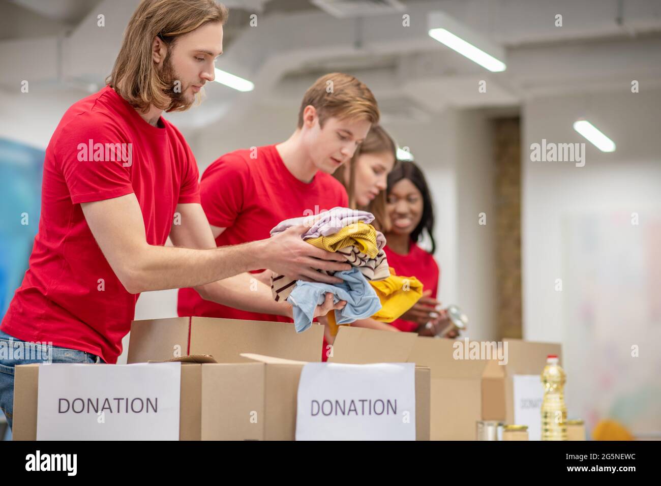 Red donation boxes hi-res stock photography and images - Alamy