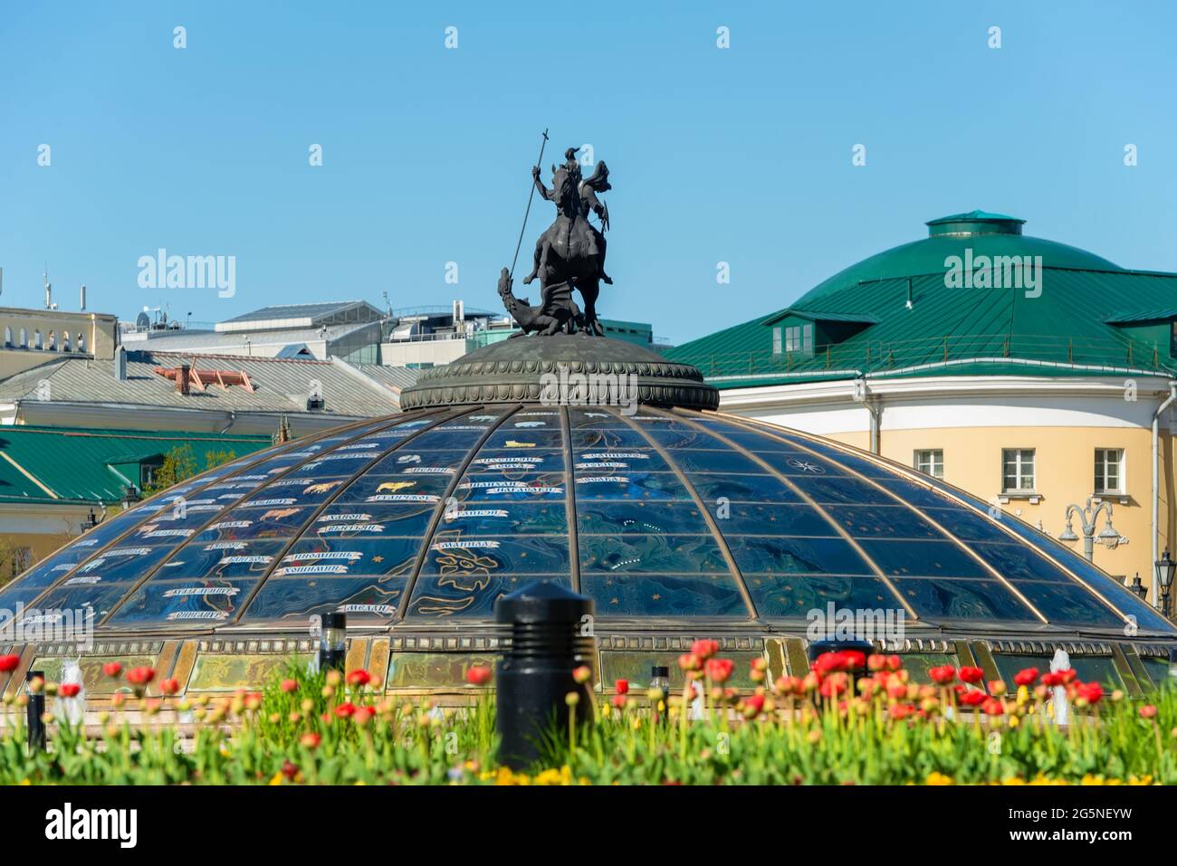 Moscow, Russia-10 May 2021: Saint George strikes the Serpent with a ...