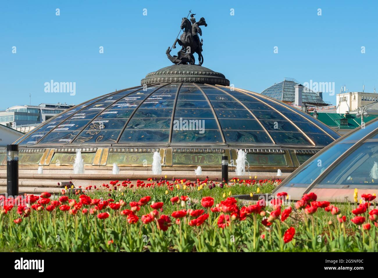 Moscow, Russia-10 May 2021: Saint George strikes the Serpent with a ...