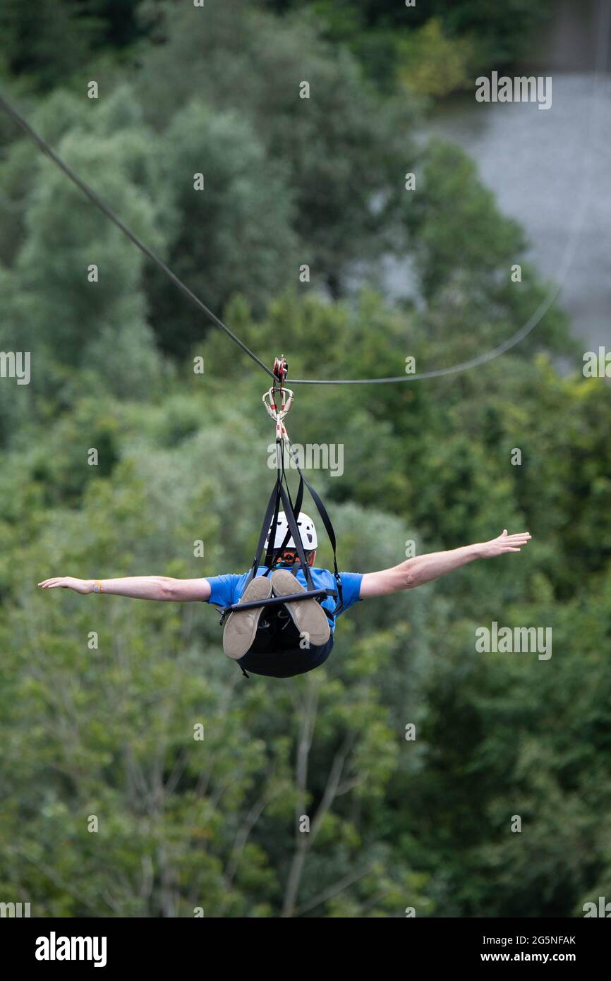 EDITORIAL USE ONLY Visitors ride the Skywire, which is England's ...