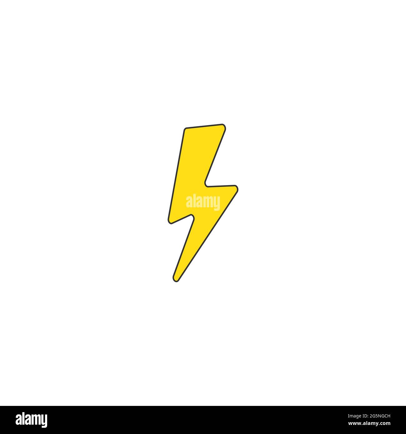 Thunder icon. Lightning vector isolated. Modern simple flat warning ...
