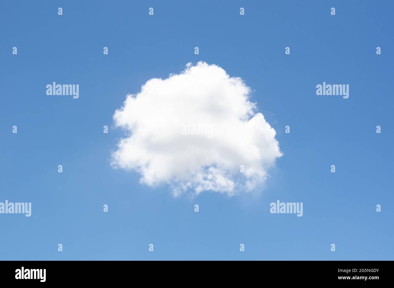 Single white cloud stay alone in bright blue sky in summertime Stock ...