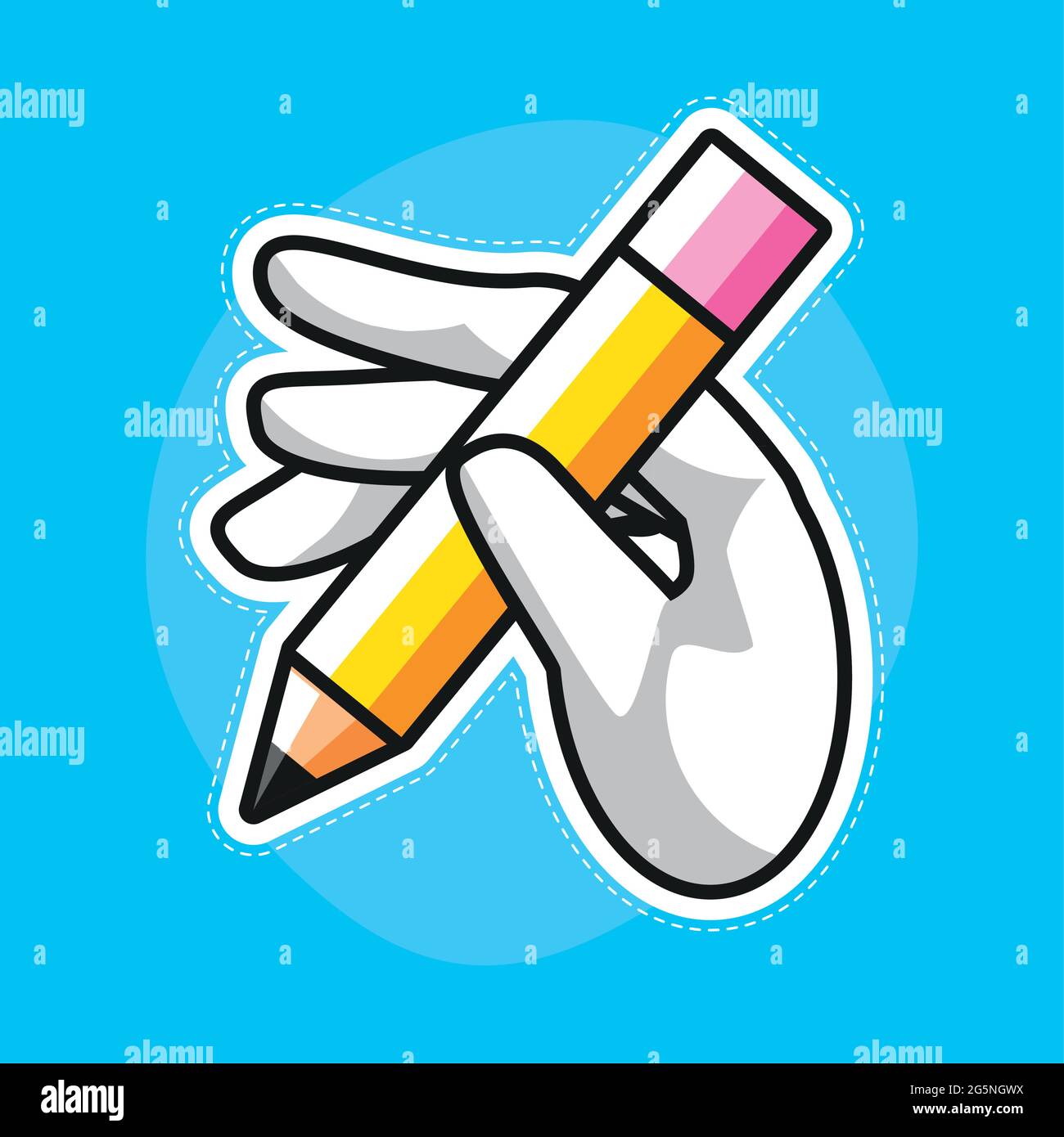 Hand holds pencil Stock Vector Images - Alamy