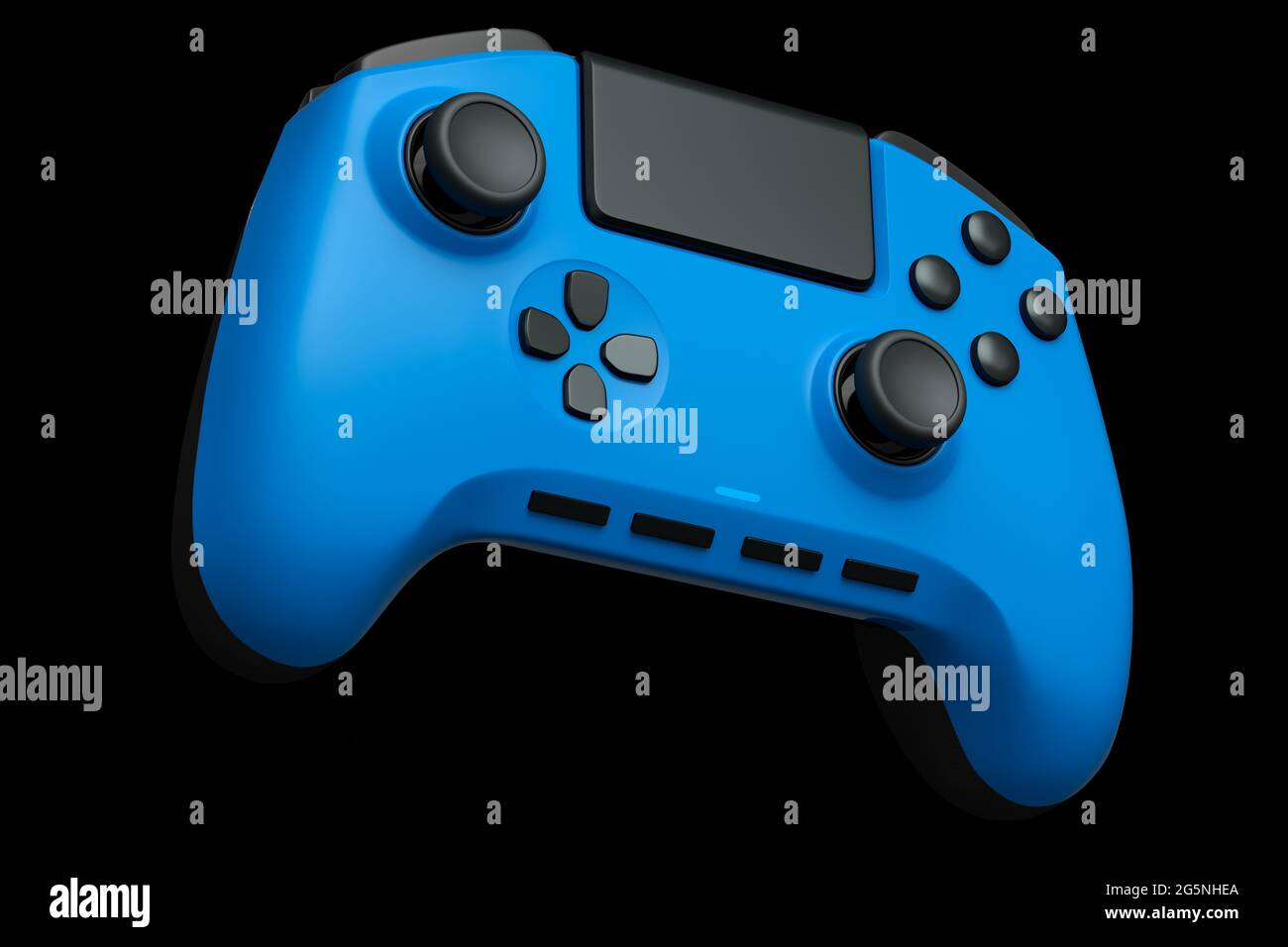 Realistic blue joystick for video game controller on black background ...