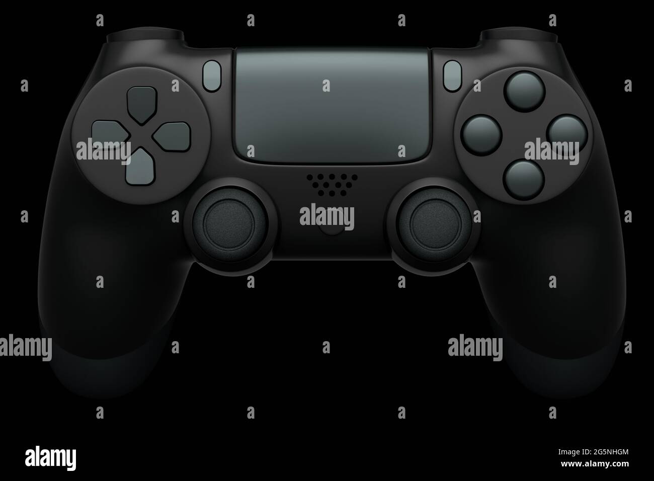 Realistic black joystick for video game controller on black background ...