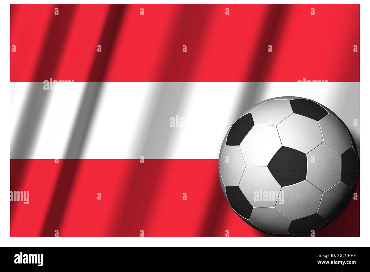 Austria. National flag with soccer ball in the foreground. Sport ...