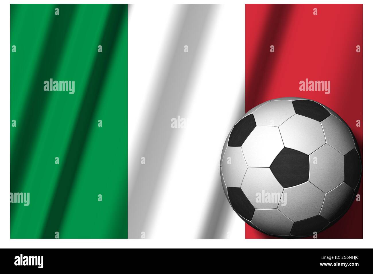 Soccer ball italian flag background Cut Out Stock Images & Pictures - Alamy