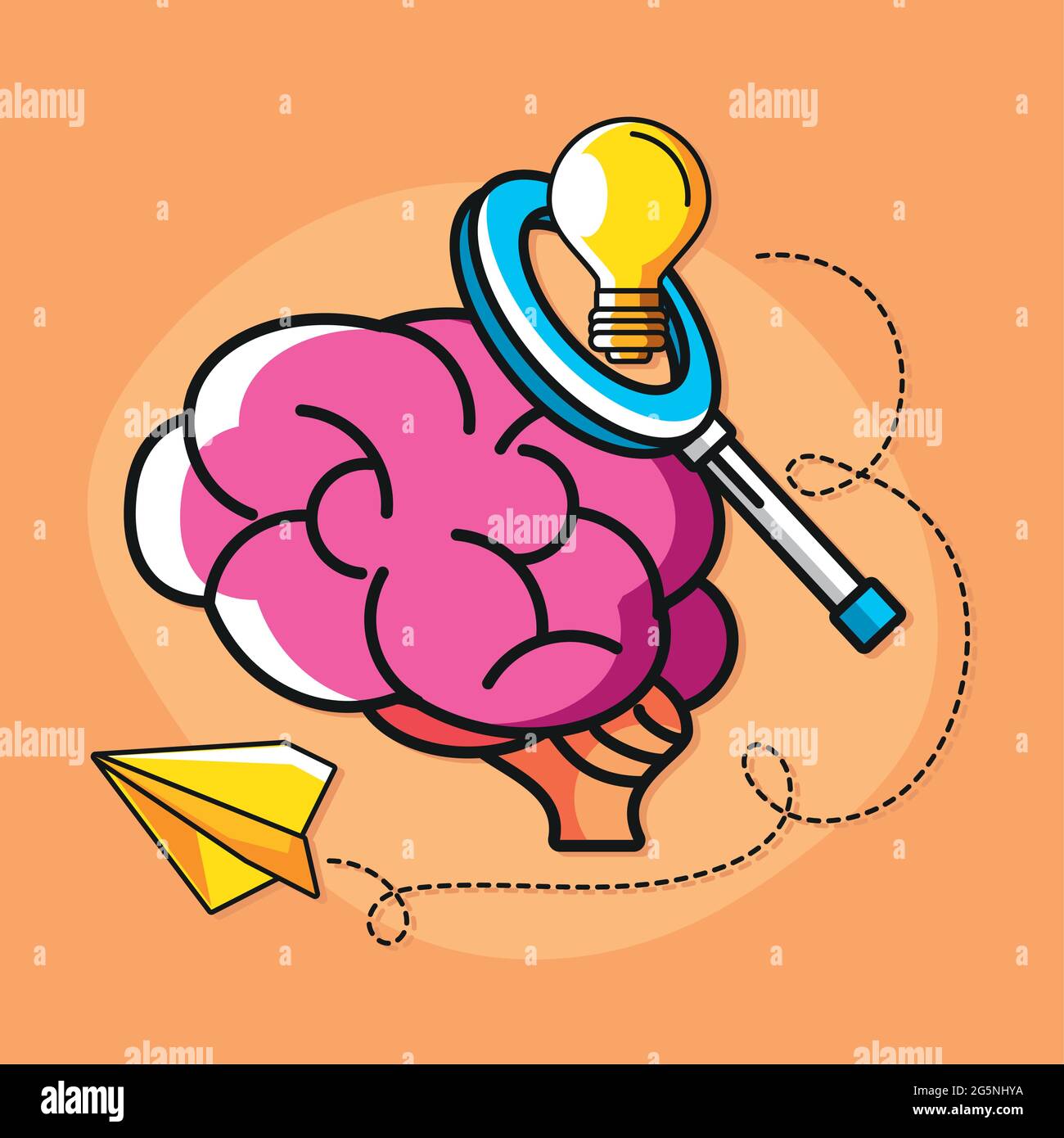 idea brain magnifier Stock Vector Image & Art - Alamy