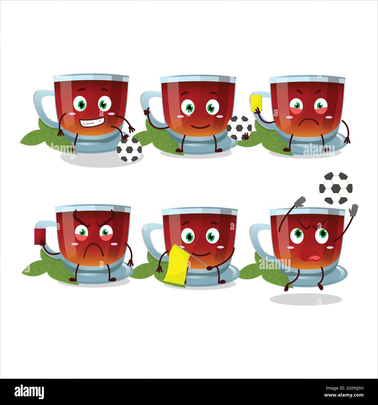 Mint tea cartoon character working as a Football referee. Vector ...