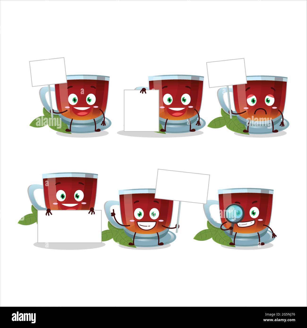 Mint tea cartoon character bring information board. Vector illustration ...