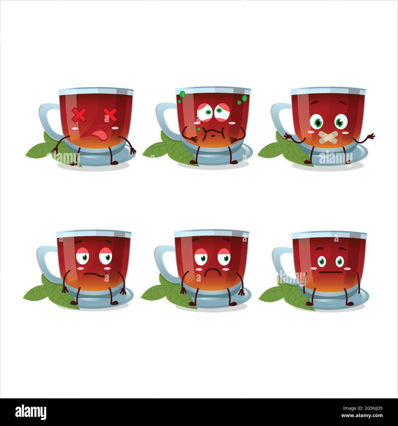 Mint tea cartoon character with nope expression. Vector illustration ...