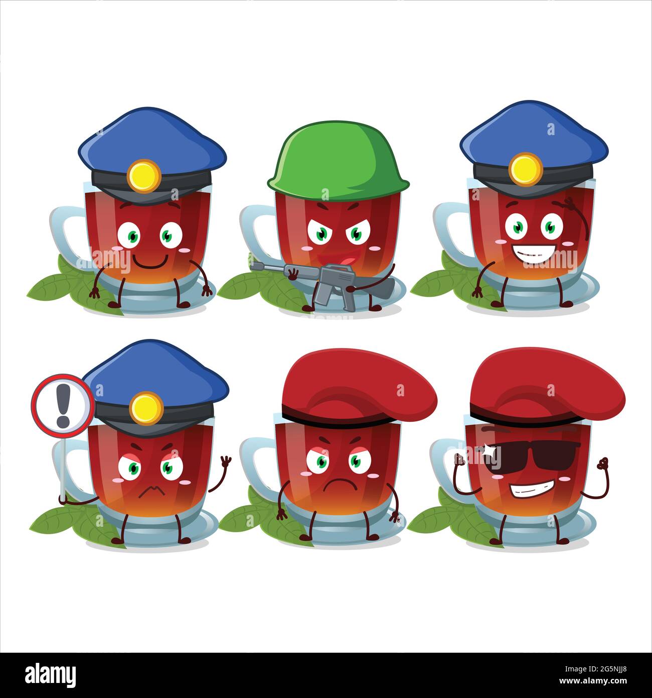 A dedicated Police officer of mint tea mascot design style. Vector ...