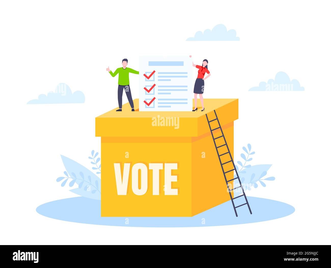 Online voting concept flat style design vector illustration. Tiny ...