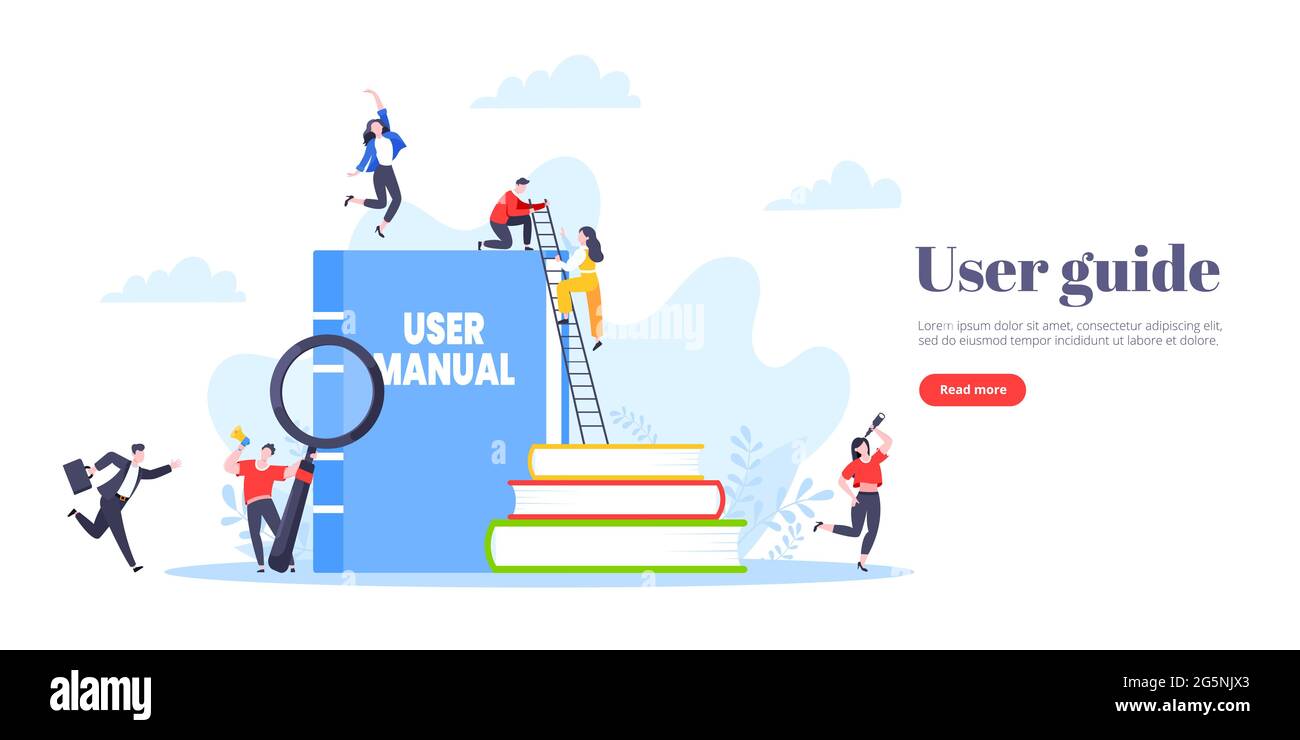 User manual guide book flat style design vector illustration Stock ...