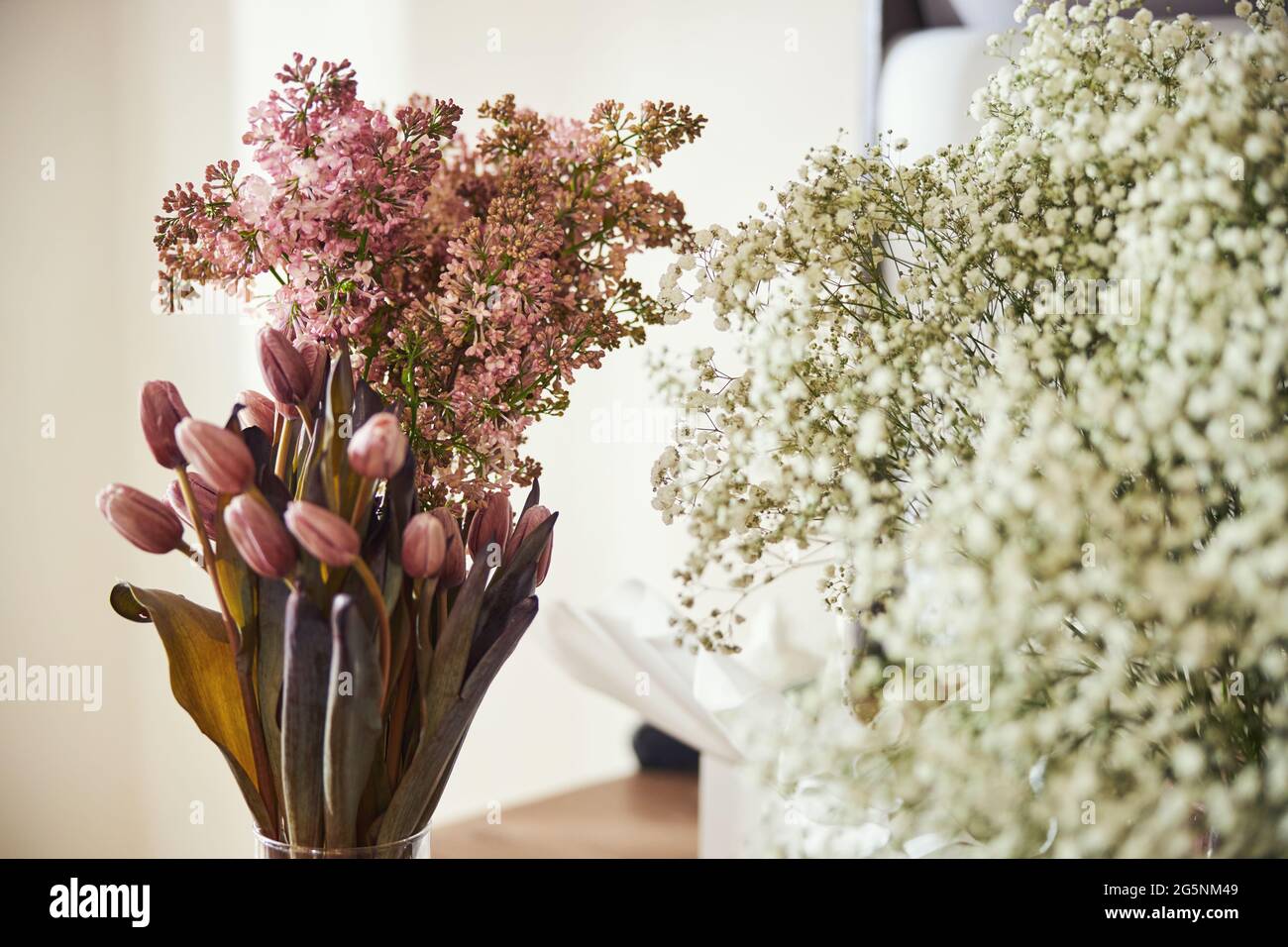 Two beautiful flower bouquets arranged by a professional floral ...