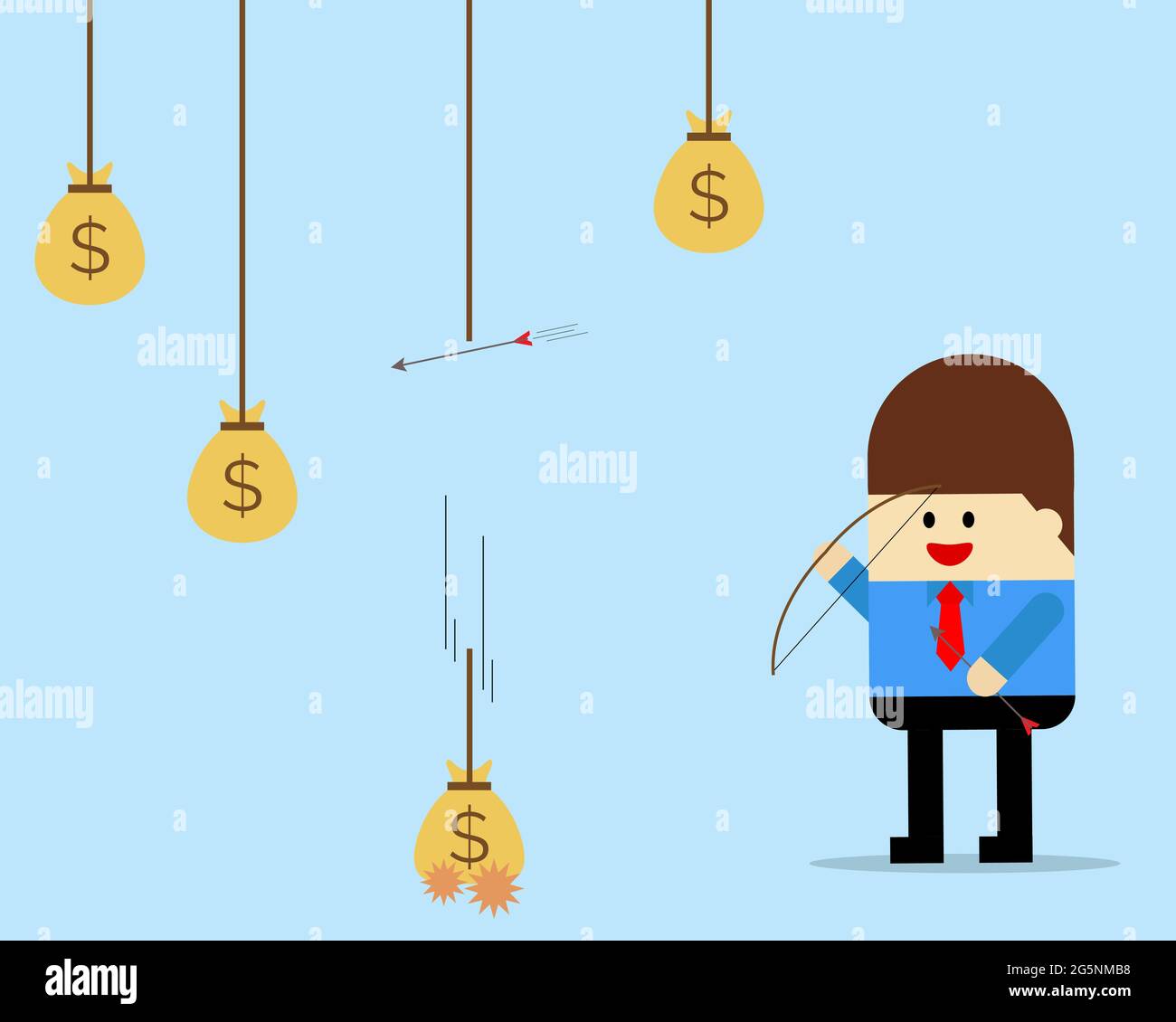 Illustration vector design of businessman hunting the money Stock ...