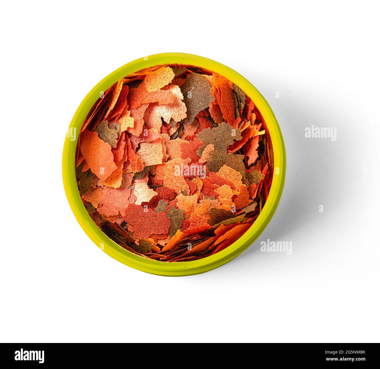 feed for fish top view isolated on white background Stock Photo - Alamy