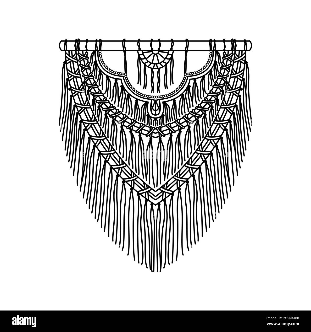 Vector illustration of macrame mural in boho style Stock Vector Image ...