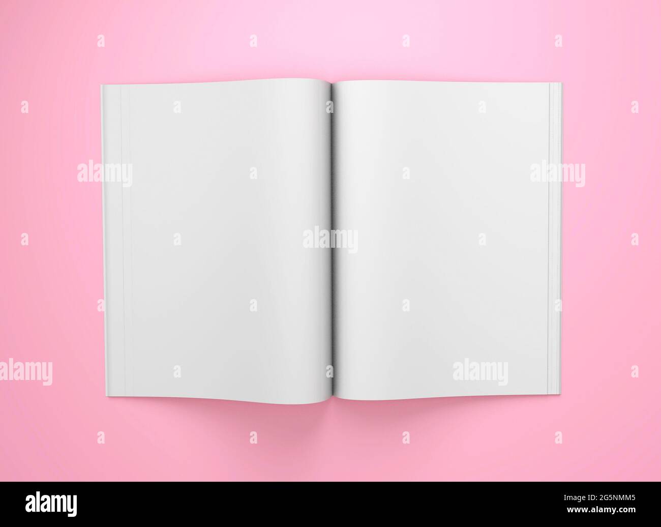 Open magazine mockup. Blank magazine template for copy space. Empty ...