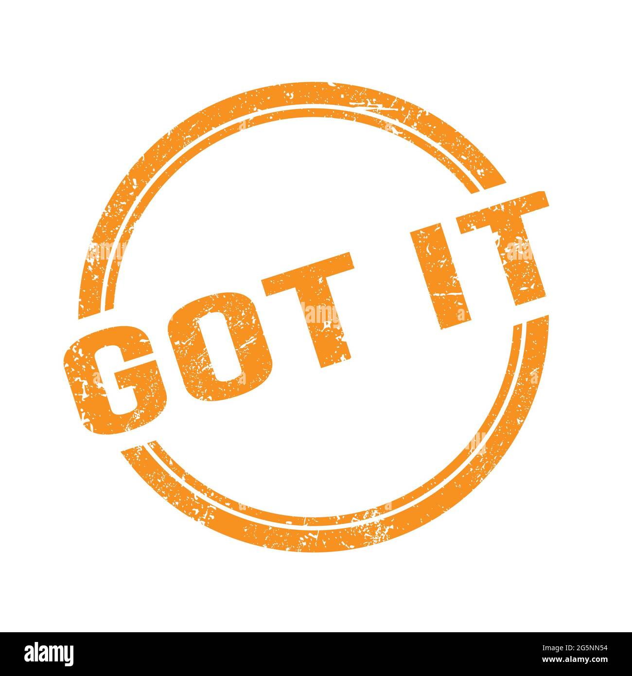 GOT IT text written on orange grungy vintage round stamp Stock Photo ...