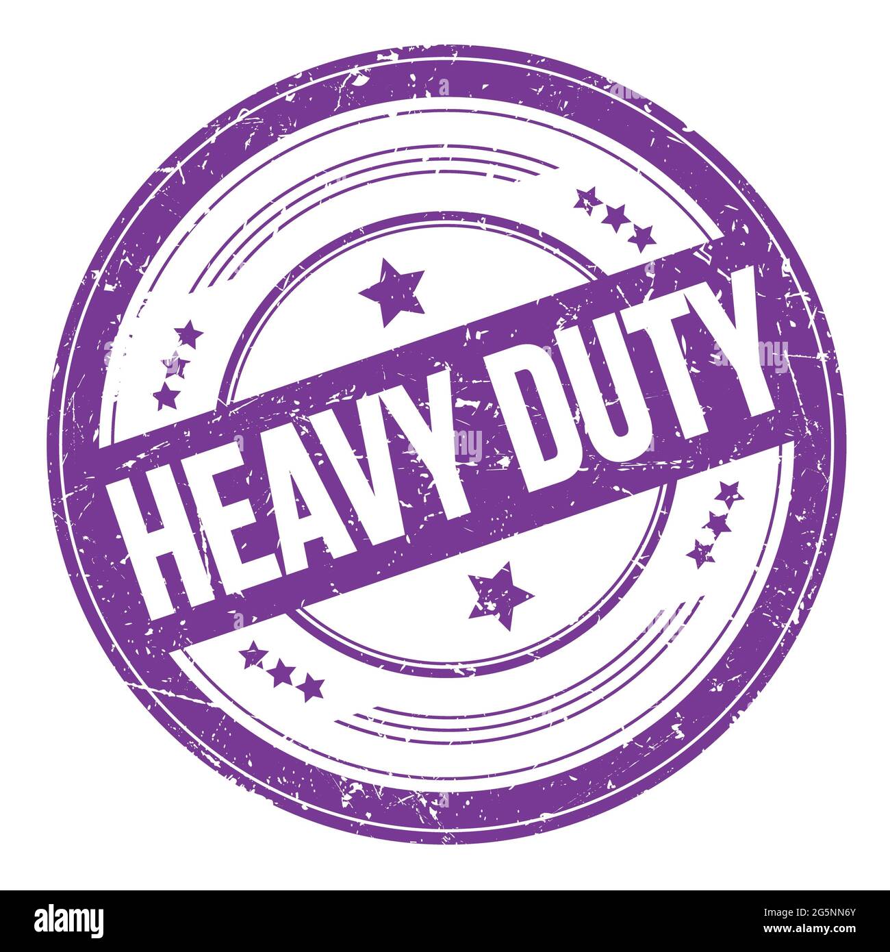 HEAVY DUTY text on violet indigo round grungy texture stamp Stock Photo ...