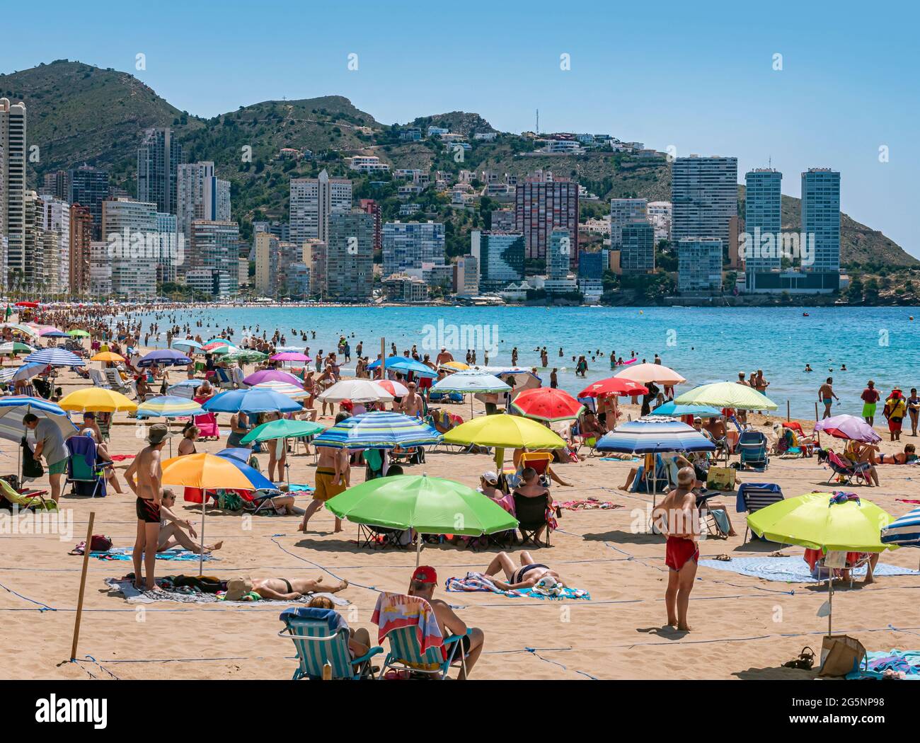 Benidorm, Spain, 09 June, 2021: Benidorm beach Mediterranean of Spain ...