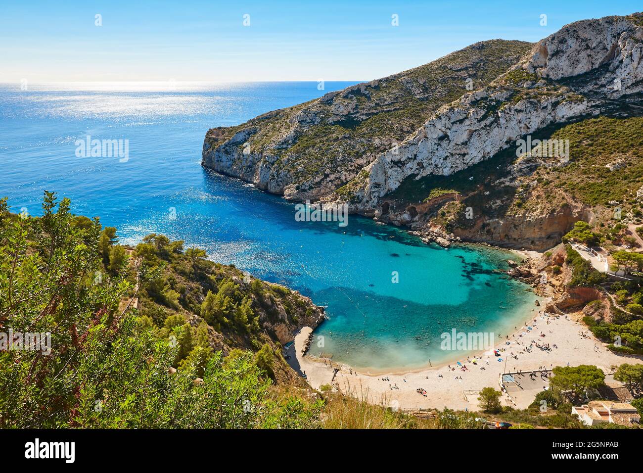 Spanish mediterranean sunny scenic coastline. La Granadella beach ...