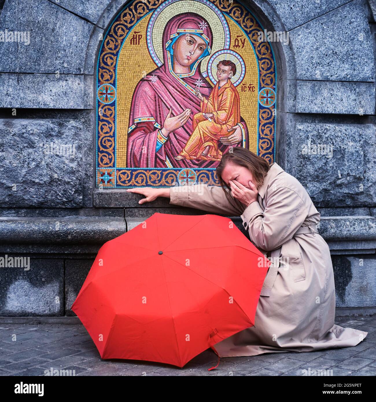 God Holding Woman Crying