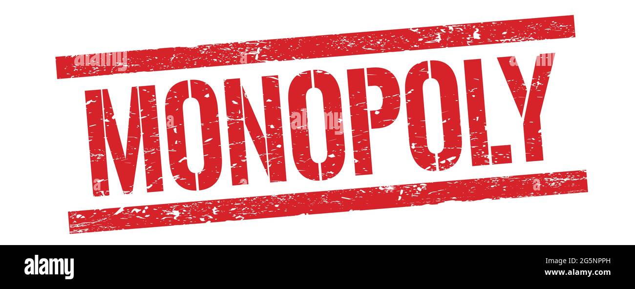 MONOPOLY text on red grungy rectangle stamp sign Stock Photo - Alamy