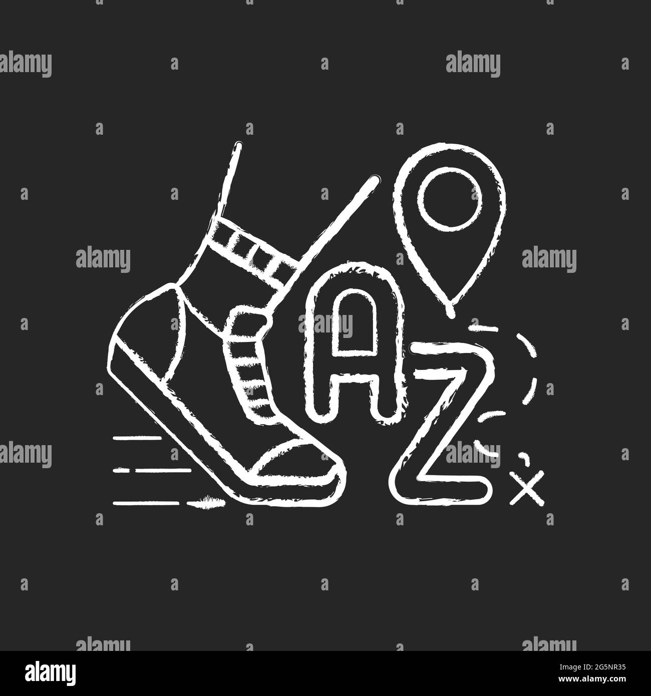 Alphatourism chalk white icon on dark background Stock Vector Image ...
