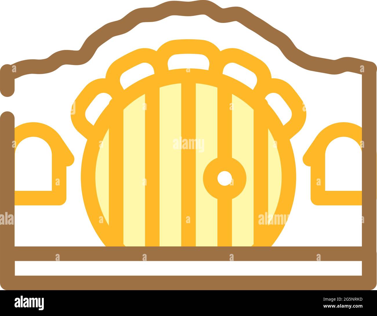 house with round door color icon vector illustration Stock Vector Image ...