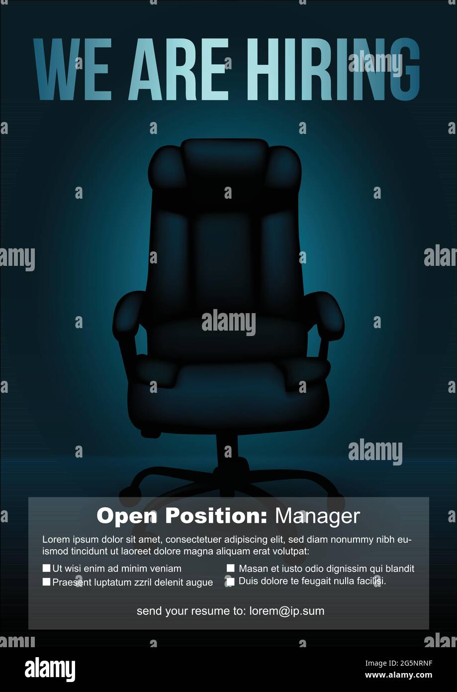 empty executive chair for empty position new management level employee ...
