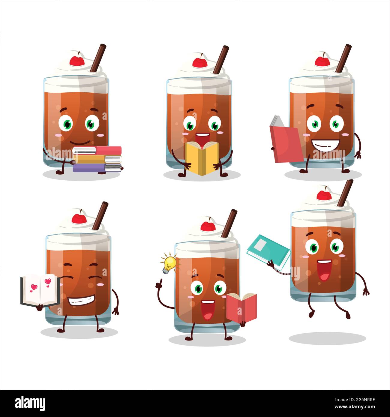 A picture of root beer with ice cream cartoon character concept reading ...