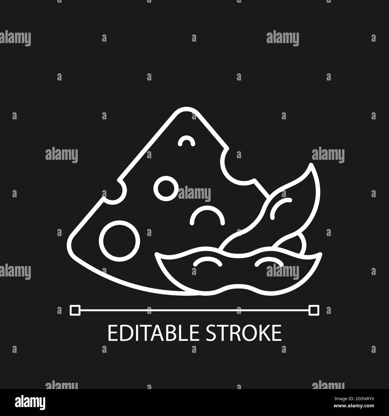 Soy cheese white linear icon for dark theme Stock Vector Image & Art ...