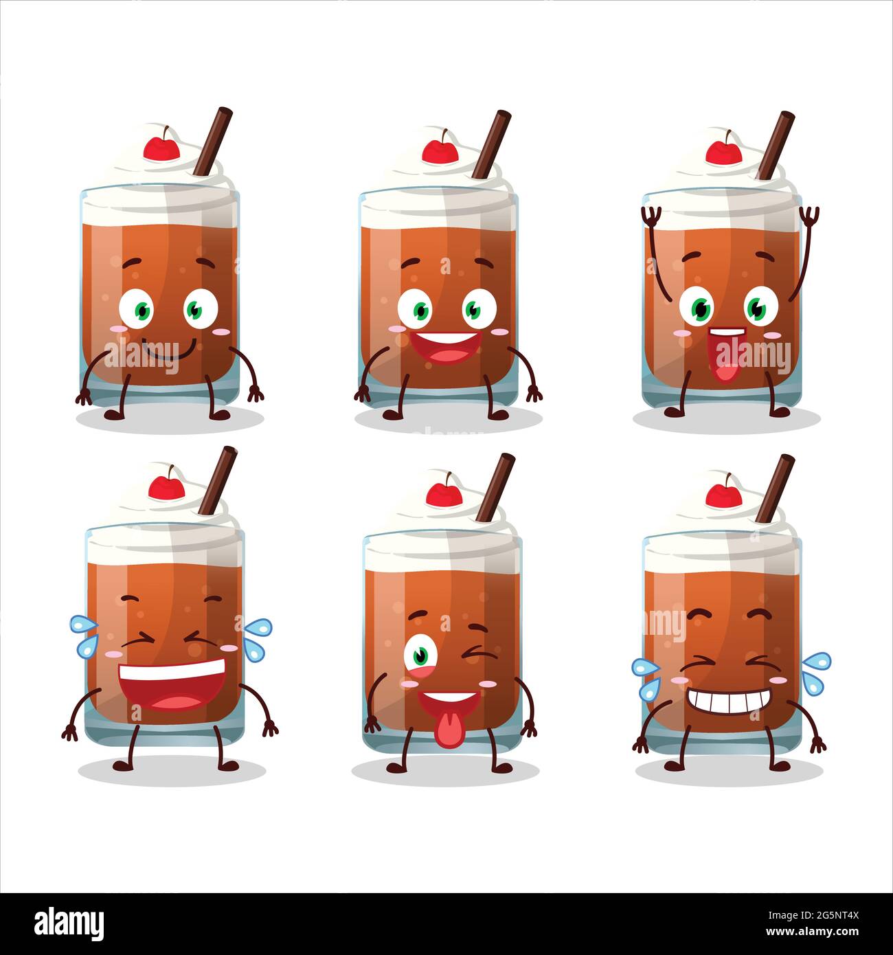 Cartoon character of root beer with ice cream with smile expression ...