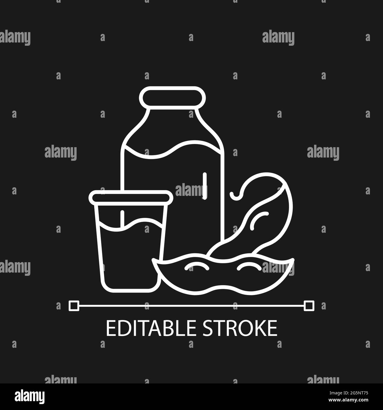 Soy milk white linear icon for dark theme Stock Vector Image & Art - Alamy